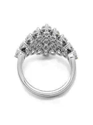 JEWELS AFICIONADO 18kt White Gold Pear-cut Diamond Shield Ring