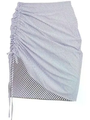 FLEUR DU MAL Ruched Poplin Mini Skirt