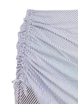 FLEUR DU MAL Ruched Poplin Mini Skirt