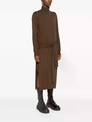LEMAIRE Trompe L’oeil Midi Dress - Brown