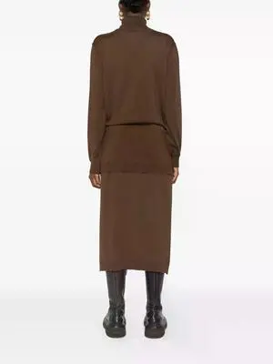 LEMAIRE Trompe L’oeil Midi Dress - Brown