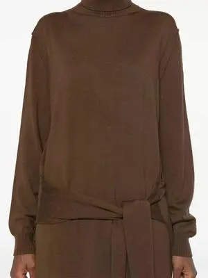 LEMAIRE Trompe L’oeil Midi Dress - Brown
