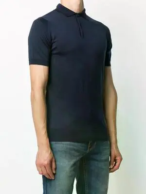John Smedley Fine-knit Polo Shirt - Blue