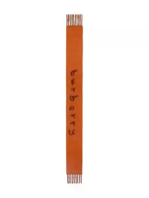 Burberry Reversible Fringed Scarf - Orange