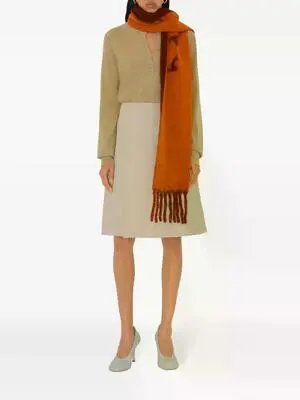 Burberry Reversible Fringed Scarf - Orange