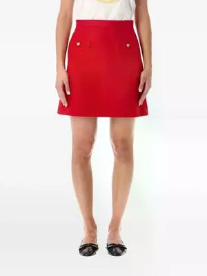 Valentino Garavani Jacquard Flower Heart Jewel Button Mini Skirt