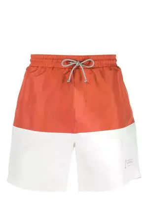 Brunello Cucinelli Panelled Swim Shorts - Orange