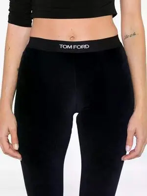 TOM FORD Velvet Logo-detail Leggings