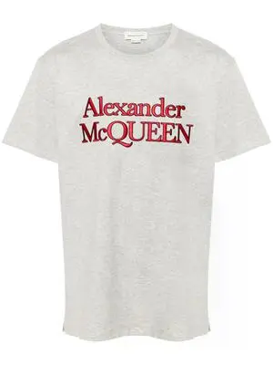 Alexander McQueen Logo-embroidered T-shirt