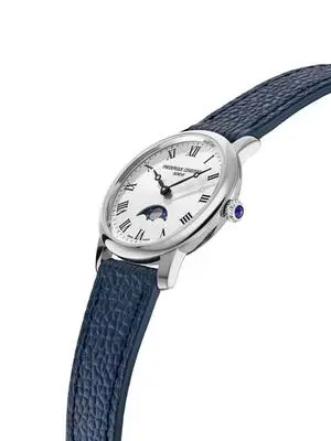 FREDERIQUE CONSTANT Classics Slimline Moonphase Watch With Leather Strap - Silver