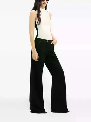 COURREGES Contrast Frame Ribbed Tank Top