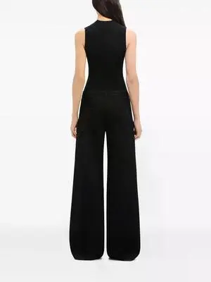 COURREGES Contrast Frame Ribbed Tank Top