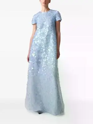 Carolina Herrera Sequinned Short-sleeve Gown