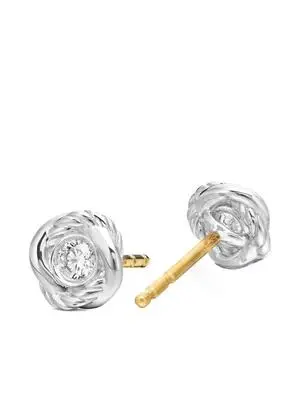 David Yurman Sterling Infinity Diamond Stud Earrings