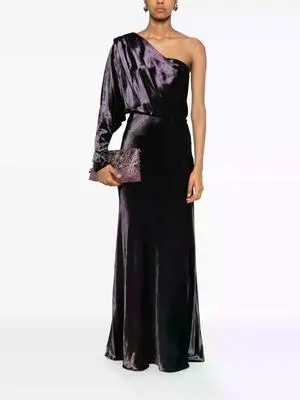 Zimmermann Silk Velvet Draped Gown