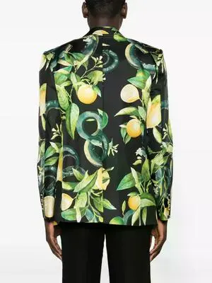 Roberto Cavalli Lemon-print Silk Blazer
