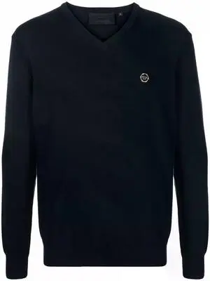 Philipp Plein Logo-patch V-neck Jumper