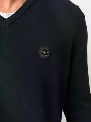 Philipp Plein Logo-patch V-neck Jumper
