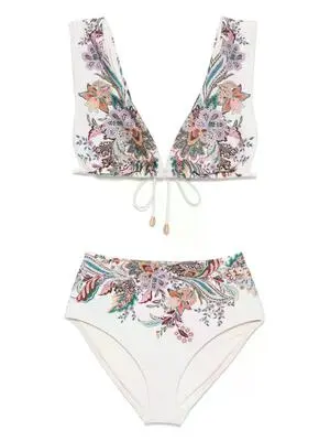 Zimmermann Rhiannon Paisley Print Bikini - Neutrals