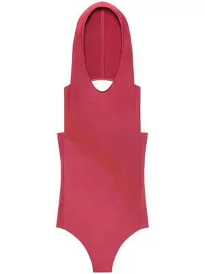 COURREGES Illusion Hooded Bodysuit - Red