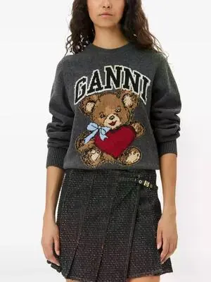GANNI Embroidered Logo Jumper