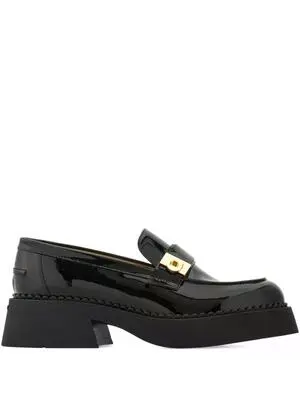 FERRAGAMO Leather Loafers With Hug Buckle Detail