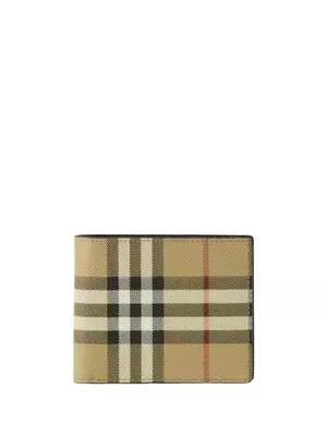 Burberry Vintage Check Leather Bifold Wallet - Neutrals