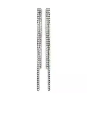 JEWELS AFICIONADO 18kt White Gold 3.57ct Diamond Drop Earrings - Silver