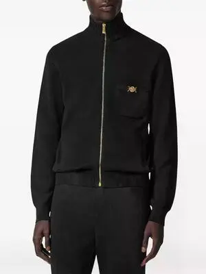 Versace Zip-up Sweater With Medusa Hardware