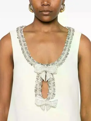 SELF-PORTRAIT Crepe Bow-detail Mini Dress