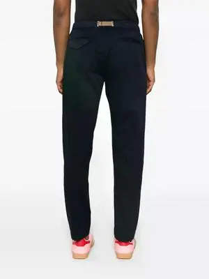 WHITE SAND Tapered Trousers With Belted Waist - Blue