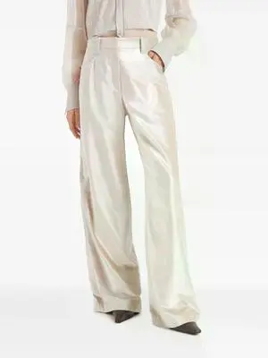 Brunello Cucinelli Shimmer-finish Wide-leg Trousers