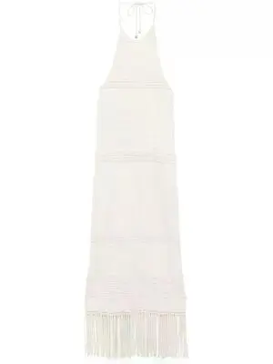 Nanushka Textured Halterneck Midi Dress - Neutrals