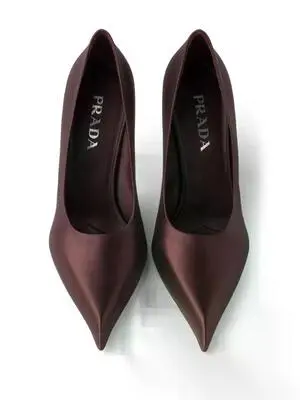 Prada 85mm Satin Pumps - Red