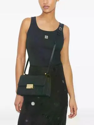 Tory Burch T-monogram Embossed Leather Shoulder Bag - Black
