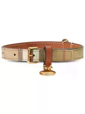 Burberry Small Check Dog Collar - Neutrals