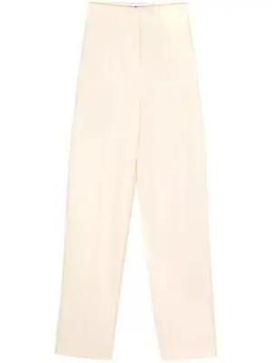 CHIARA FERRAGNI Crepe Pressed-crease Tapered Trousers - Yellow