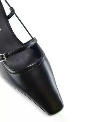 NOTABENE Elenne Pointed-toe Slingback Kitten-heel Pumps - Black
