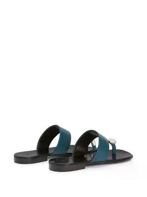 GIUSEPPE ZANOTTI Norbert Leather Toe-loop Sandals - Blue