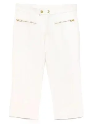 Cynthia Rowley Downtown Leather Cropped Trousers - Neutrals