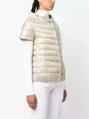 Herno Margherita Short-sleeve Quilted Jacket - Neutrals