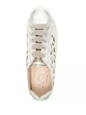 Agl Laser-cut Sneakers - Gold