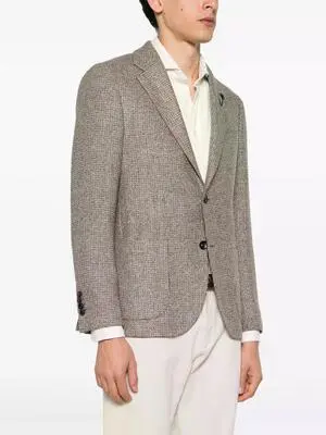 LARDINI Interwoven Single-breasted Blazer - Brown