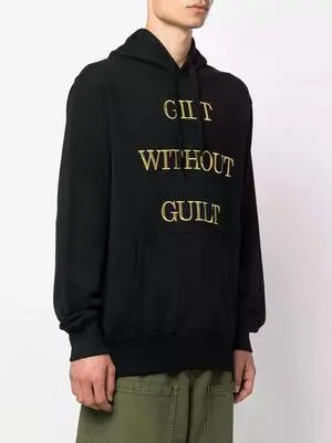 Moschino Embroidered Slogan Long-sleeve Hoodie