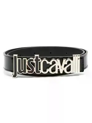 Just Cavalli Logo-lettering Leather Belt - Black