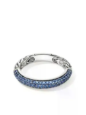 John Hardy Sterling Sapphire Band Ring - Silver