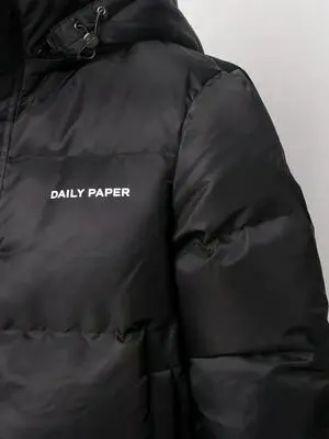 DAILY PAPER Logo-print Down Jacket - Black