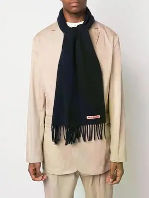 Acne Studios Fringed Wool Scarf - Blue