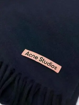 Acne Studios Fringed Wool Scarf - Blue