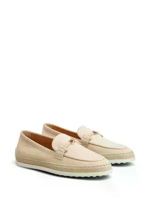 TOD'S Gomma Leather Loafers - Neutrals